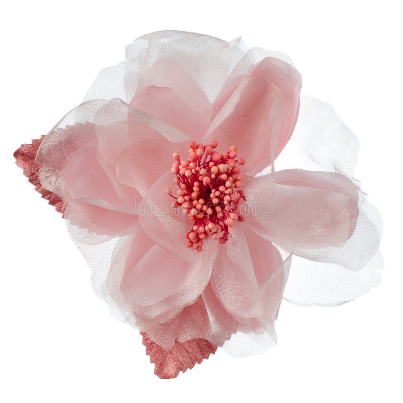 Pink Fabric Flower Stock Image Image Of Embroidery Isolated 27243789