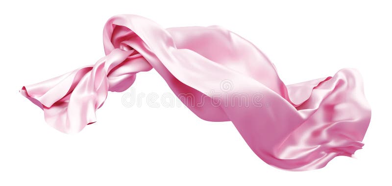 Pink Fabric Flying in the Wind Isolated on White Background 3D Render ...