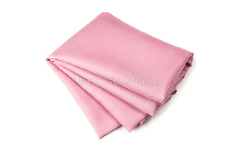 Pink Folded Fabric Isolated Stock Image - Image of kitchen, material ...