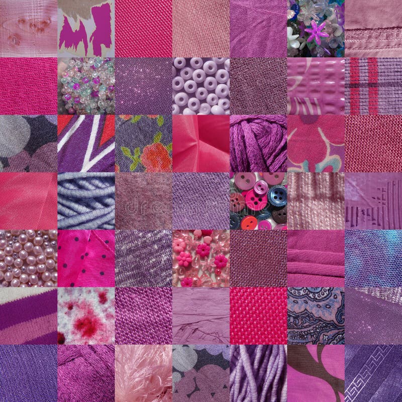 Fabrics For Patchwork And Sewing Stock Image - Image of material, cell ...
