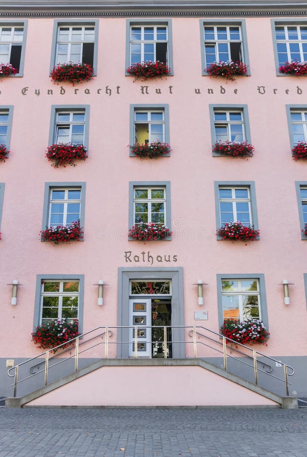 Pink Facade of the Town Hall of Soest Editorial Stock Image - Image of ...