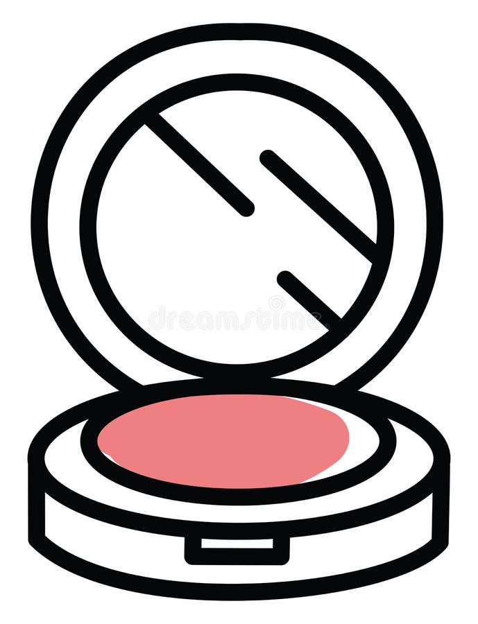 Pink face blush, icon stock vector. Illustration of cosmetics - 260379336