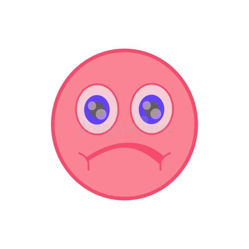 Pink face dissapointed stock vector. Illustration of emoticon - 259734943