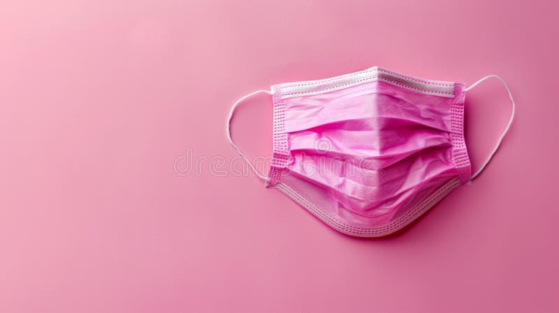 A Pink Face Mask on a White Background with Copy Space, AI Stock ...