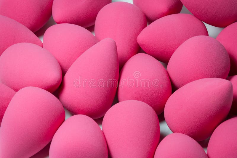 Pink Face Sponge for Cosmetics Stock Image - Image of color, powder ...