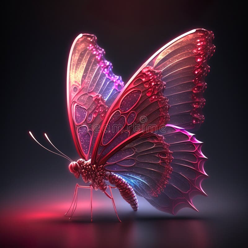 Pink Fantasy Butterfly, Generative AI Stock Illustration - Illustration ...