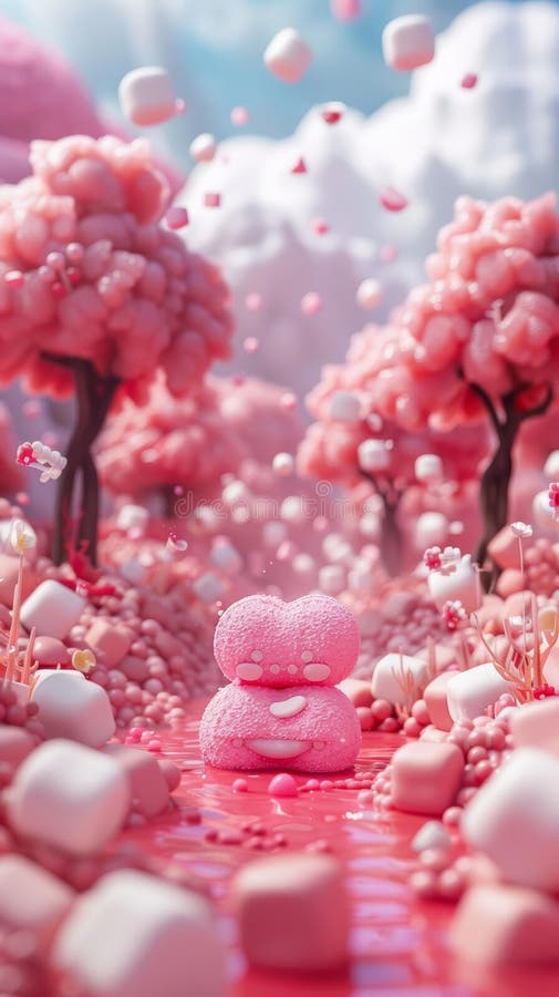 Pink Fantasy World Generated Using AI. Stock Illustration ...