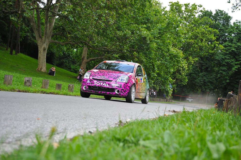 Pink fast rally car editorial photo. Image of sport, compete - 15226386