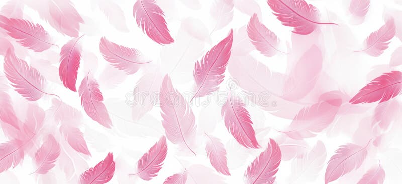 Pink Feather Pattern Background with Soft Pastel Tones, Delicate ...