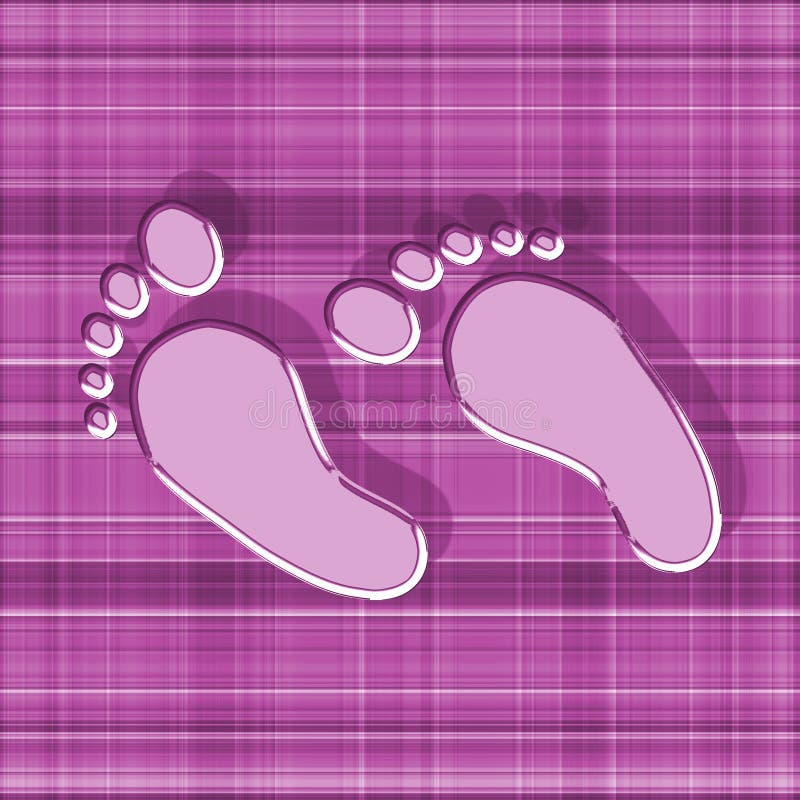 Pink Feet with Shadow on Gingham Background Stock Illustration ...