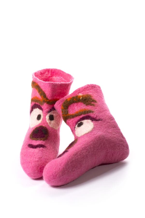 Pink Felt Socks with a Pattern Stock Image - Image of product, passion ...