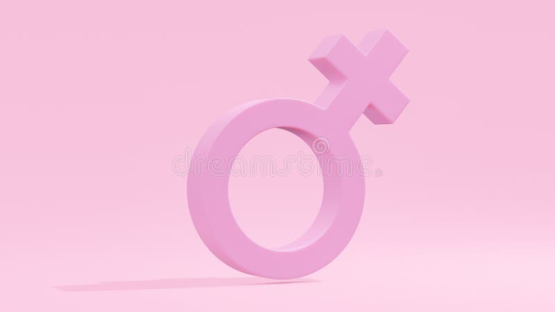 Pink female gender symbol stock illustration. Illustration of render ...