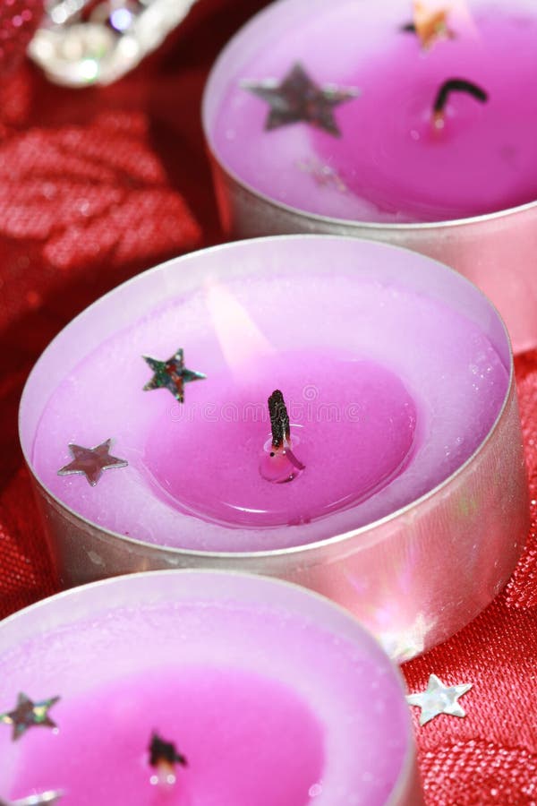 Pink festive candles stock photo. Image of decorative - 7647216
