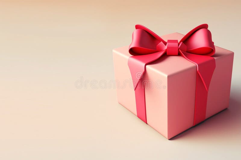 Pink Festive Gift Box with a Bow. Generative AI, Generative Artificial ...