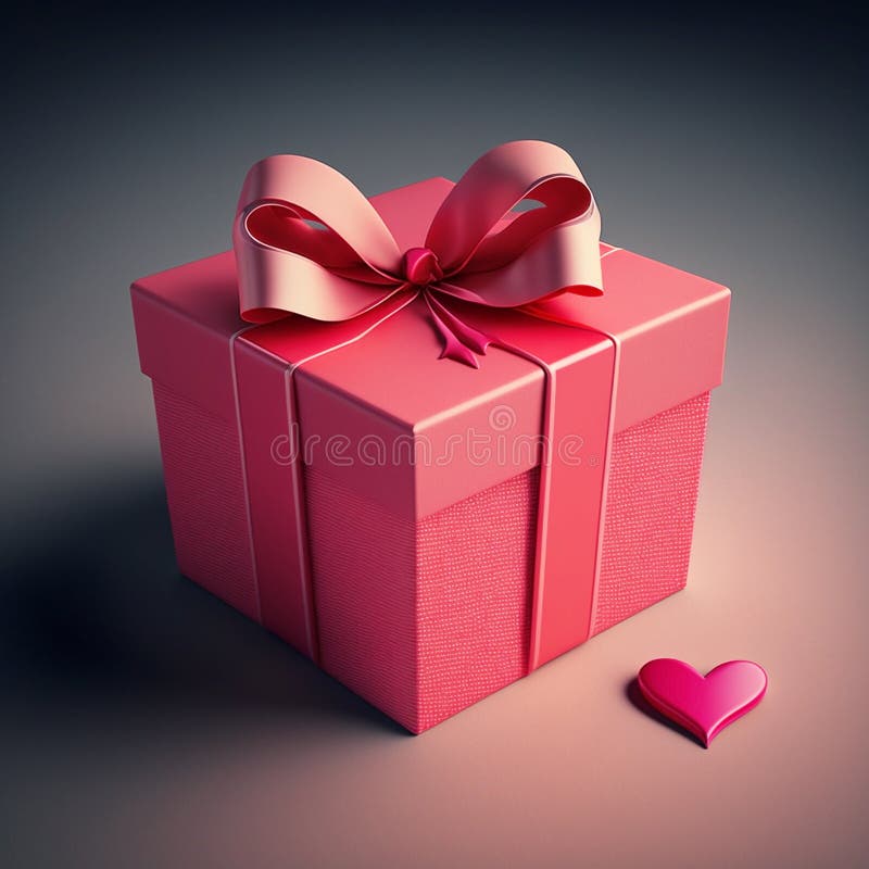 Pink Festive Gift Box with a Bow. Generative AI, Generative Artificial ...