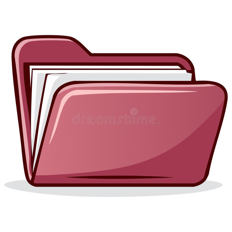 Pink File Folder Icon with Documents Illustration, Organizing Paperwork ...