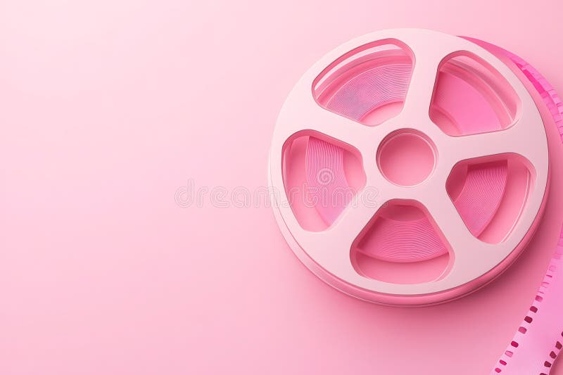 Pink Film Reel stock illustration. Illustration of roll - 350842824