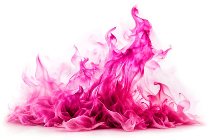 Pink Fire Isolated on White Background Stock Illustration ...