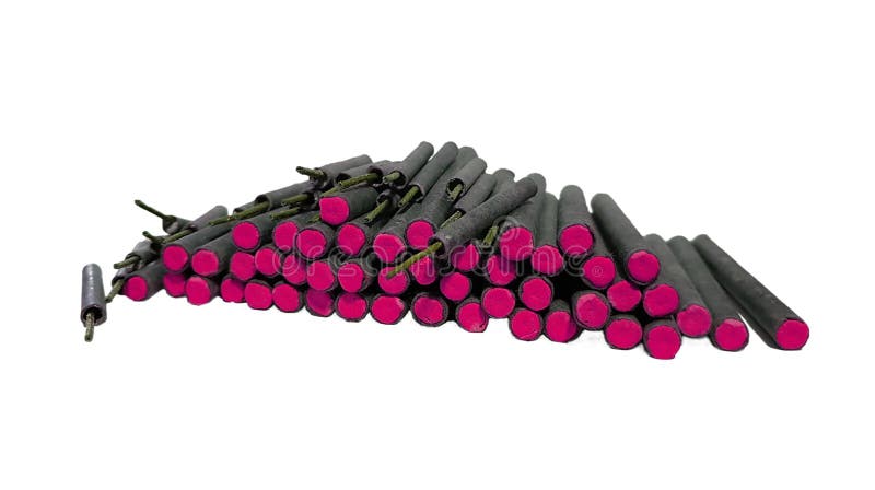 Pink Firecrackers Isolated on White Stock Photo - Image of firecrackers ...