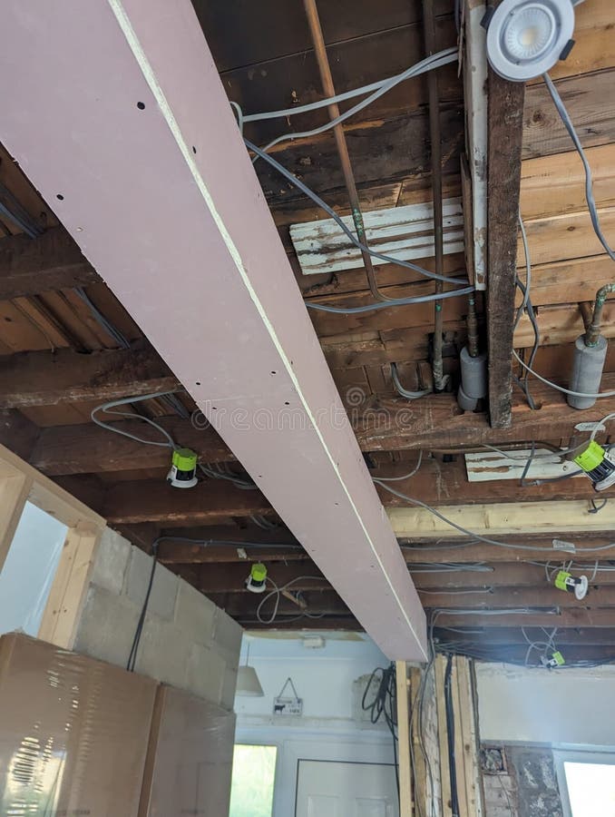 Pink Fireproof Plus the Boat Mounted on the Ceiling of a Kitchen Stock ...