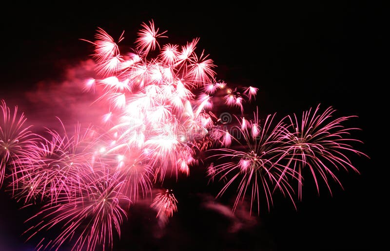 Pink Fireworks stock image. Image of celebration, occasion - 17677501