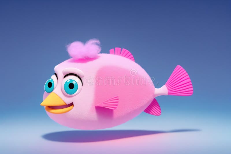 A Pink Fish with a Big Smile on Its Face. Stock Photo - Image of smile ...
