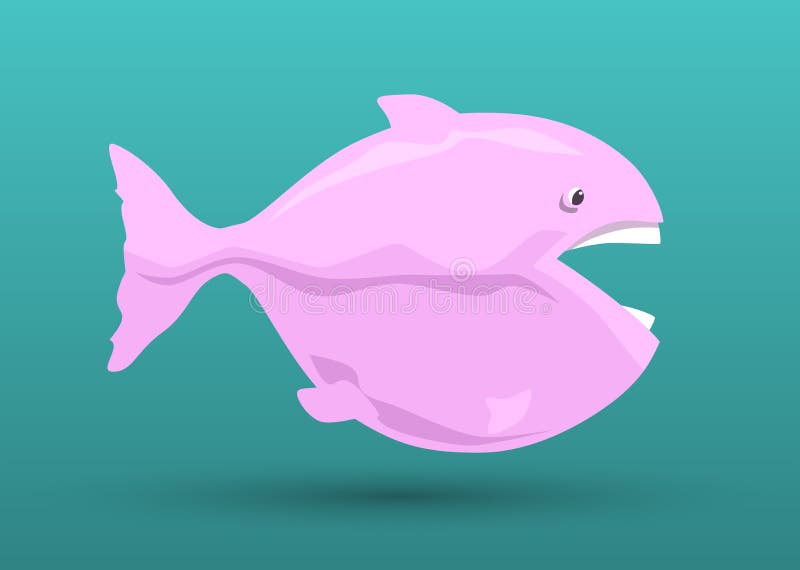 Pink fish cartoon stock illustration. Illustration of abstract - 188138022