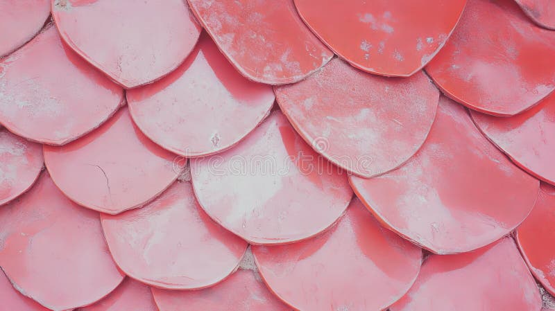 Pink Fish Scale Tile Texture with White Grout for Interior Design and ...
