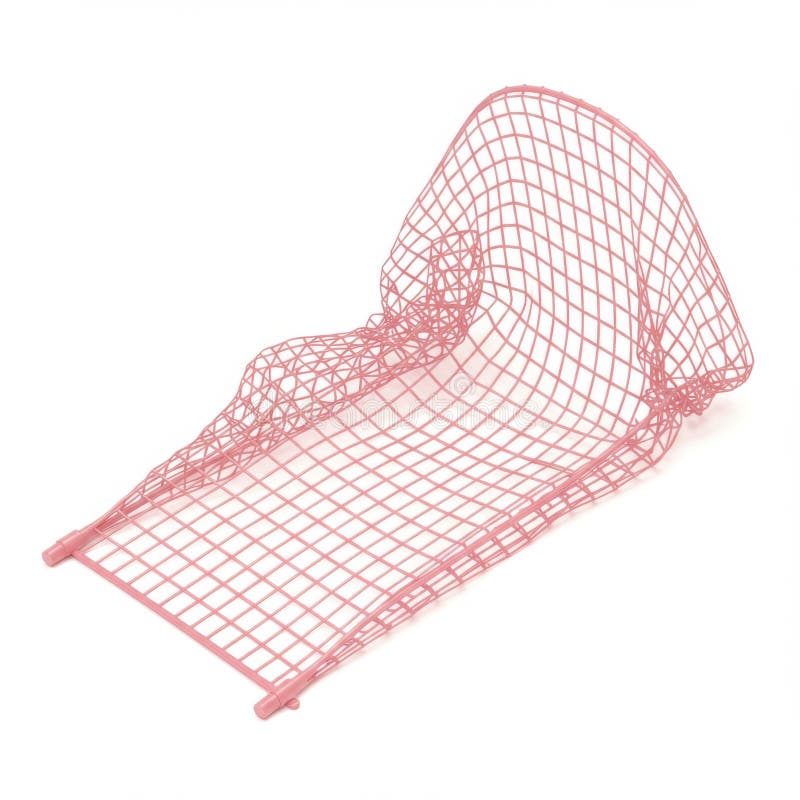 Pink Fishing Net Isolated Against White Backdrop in Studio Shot 3D ...