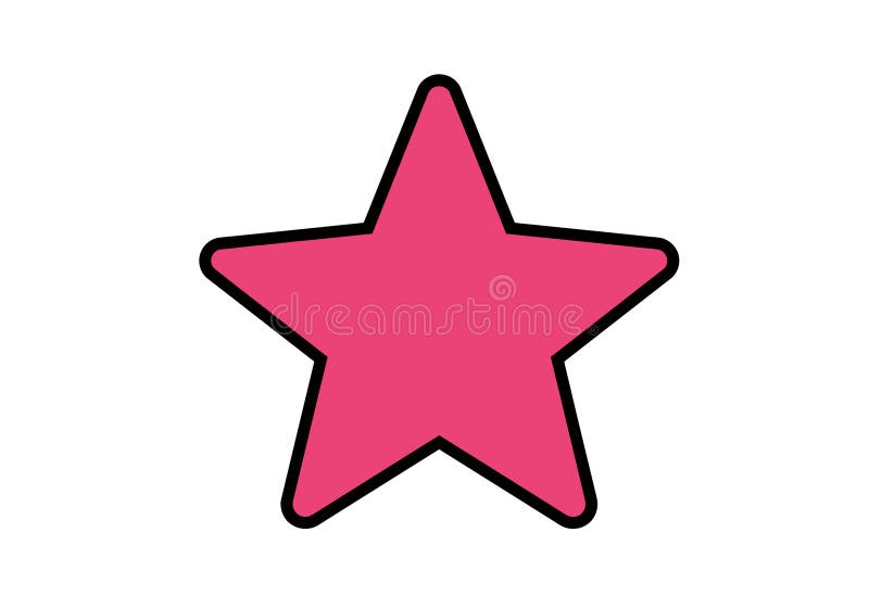 Pink star clip art stock vector. Illustration of graphic - 365009242