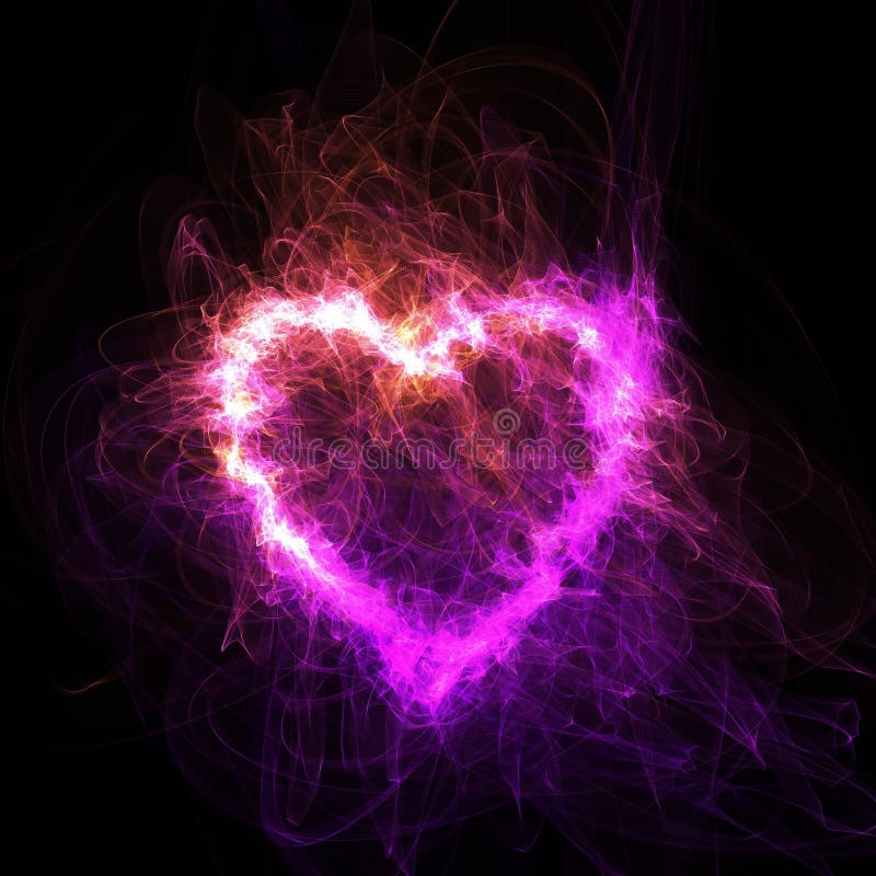 Pink Flame fondness Heart stock illustration. Illustration of fogginess ...