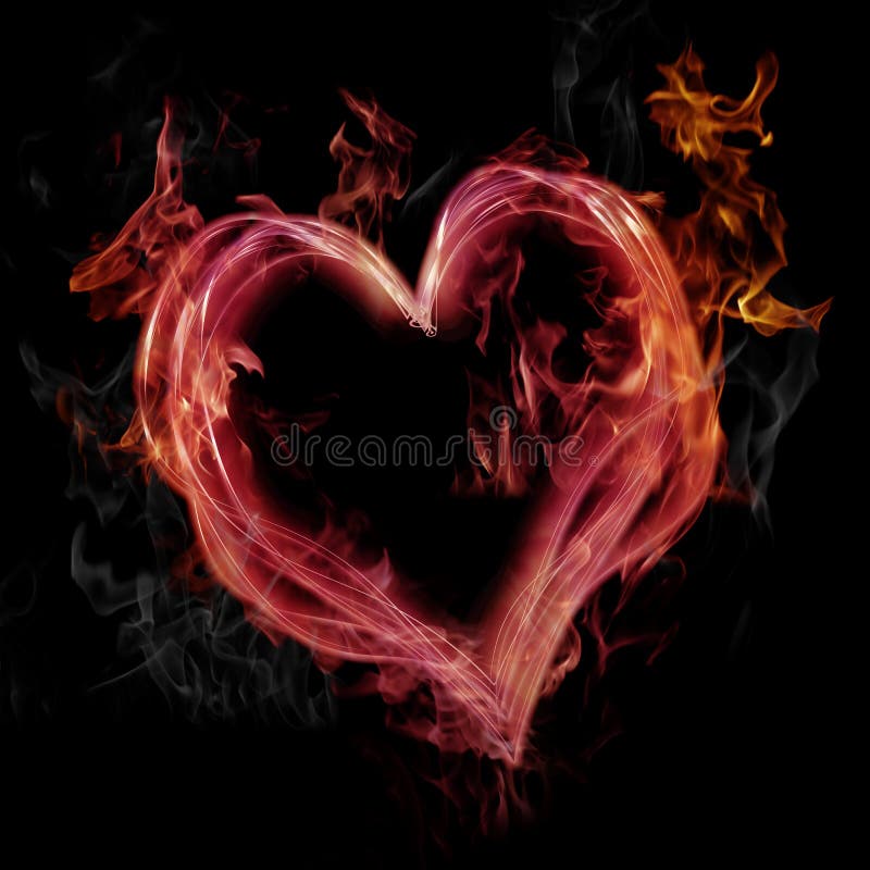 Pink Flaming Heart stock illustration. Illustration of glow - 28554669