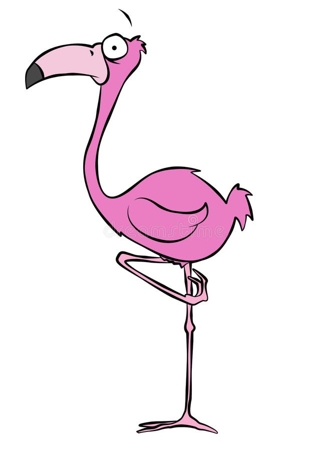 Cartoon Pink Flamingo Running Stock Vector - Illustration of vector ...