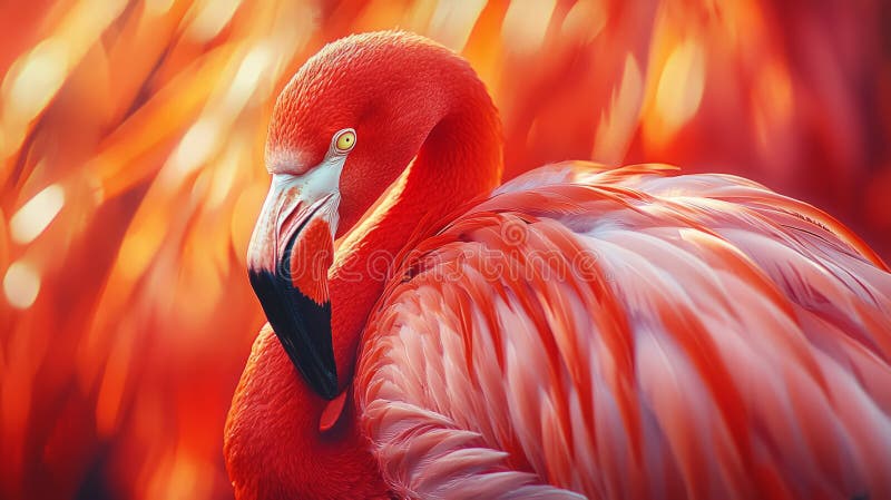 Pink Flamingo Bird Close Up Details Stock Photo - Image of eastern ...