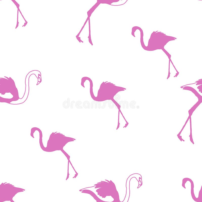 Pink Flamingo Pattern Design on White Background Stock Vector ...