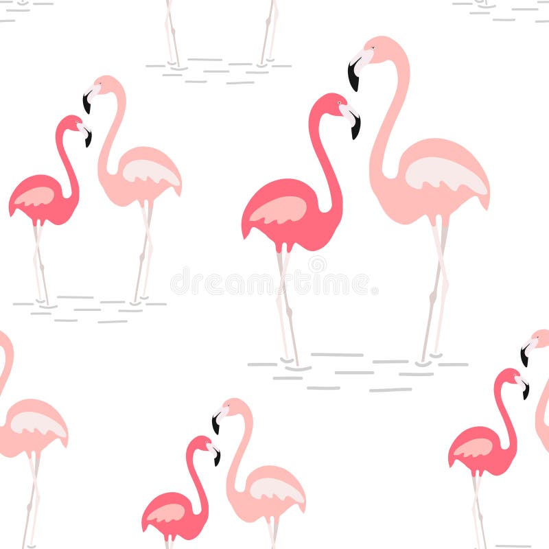 Pink Flamingo Pattern Exotic Tropical Bird Vector Stock Vector ...
