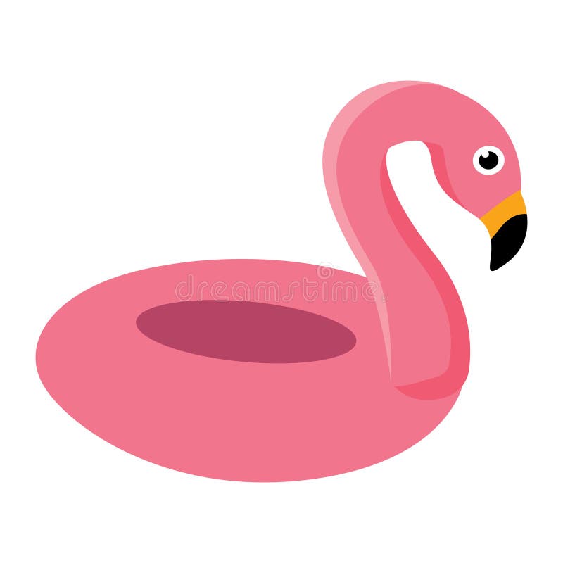 Pink Flamingo Pool Float. Vector Stock Illustration - Illustration of ...