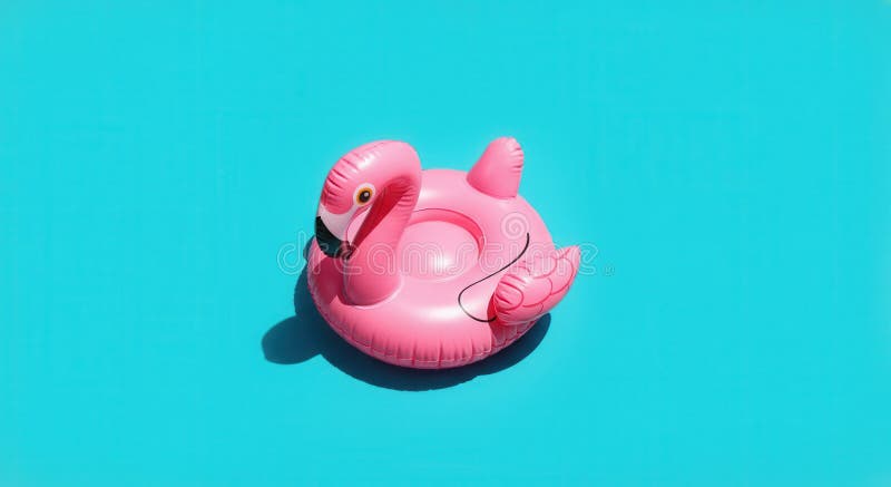 Pink Flamingo Pool Float Vibrant Turquoise Water Background Stock ...
