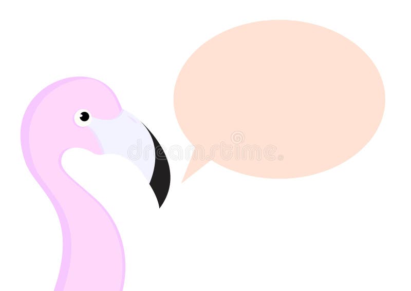 Pink Flamingo with Talking Cloud . Vector Illustration Design Stock ...