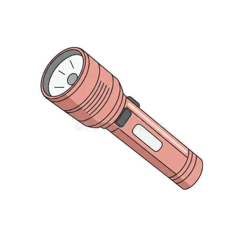 Pink Flashlight Illustration on White Background Stock Illustration ...