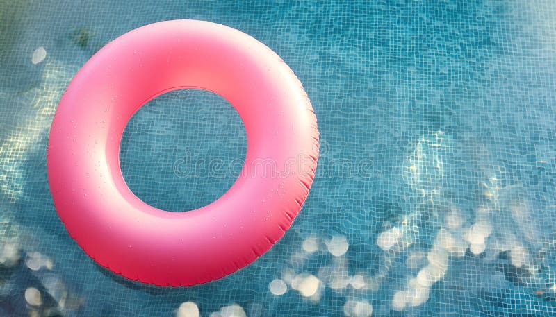 Pink Float Floating in the Pool with Blue Water. Stock Illustration ...