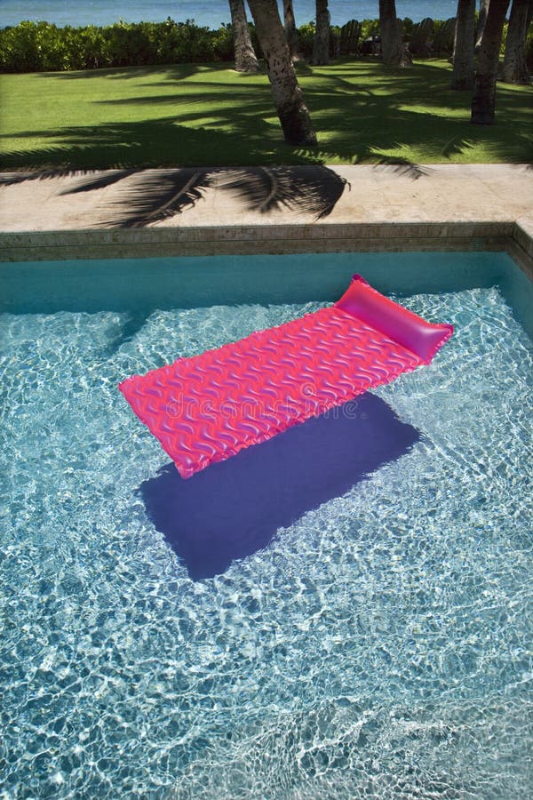 Pink Float in Swimming Pool. Stock Photo - Image of outdoors ...