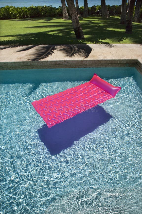 Pink Float in Swimming Pool. Stock Photo - Image of outdoors ...