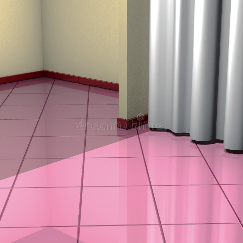 Pink floor corner stock illustration. Illustration of tiles - 13684236