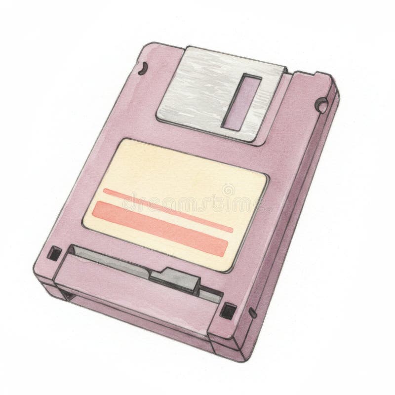 Pink Floppy Disk Illustration Retro Technology Stock Illustration ...