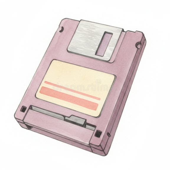 Pink Floppy Disk Illustration Retro Technology Stock Illustration ...