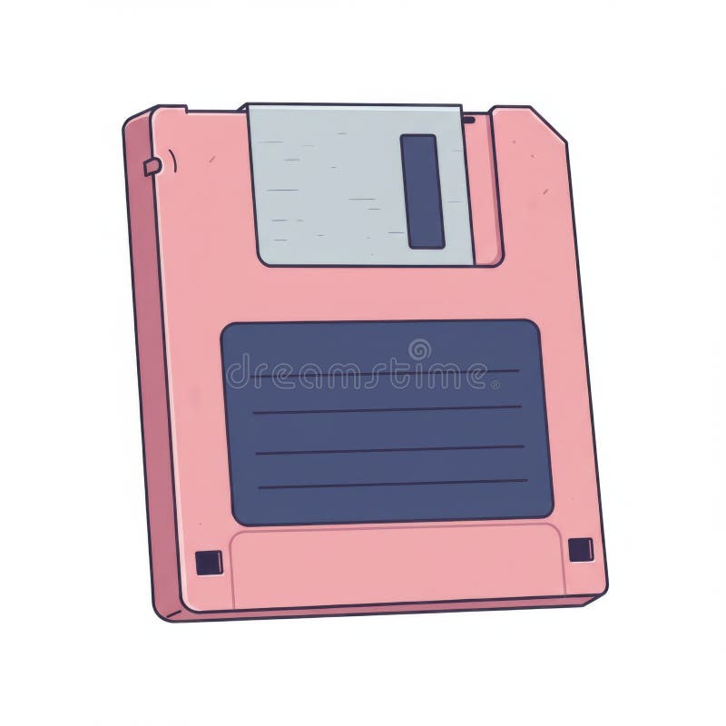 Pink Floppy Disk Illustration Retro Technology Design Stock ...