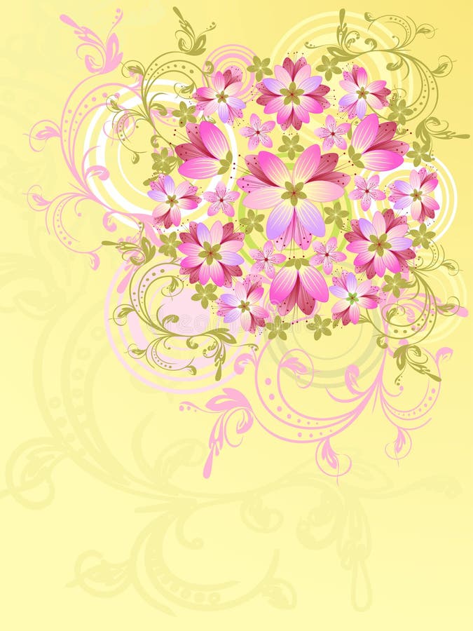 Pink Floral Abstract Background Stock Vector - Illustration of botany ...
