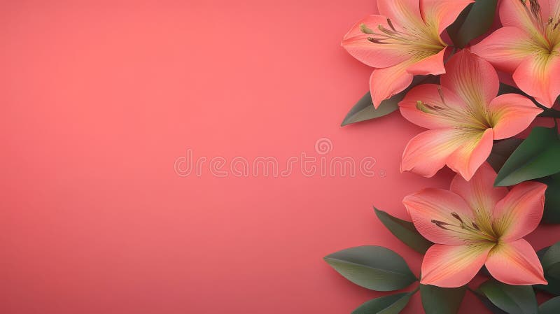 Pink Floral Background with a Touch of Gold and an Exquisite Delicate ...