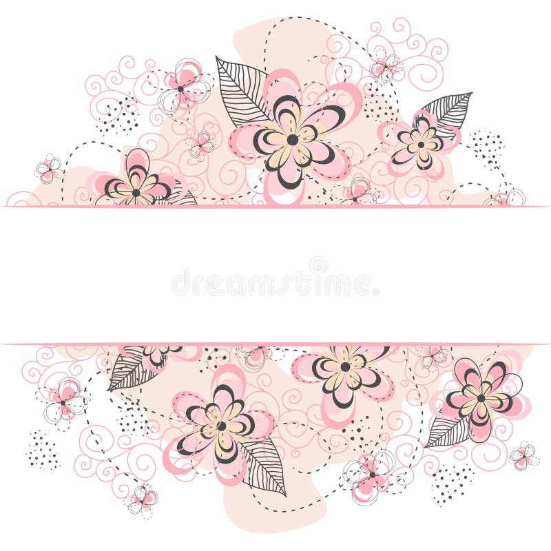 Pink Floral Borders Background Stock Vector - Illustration of baby ...